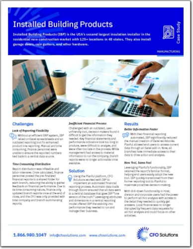 Planful and Boomi Case Study: Installed Building Products - CFO Solutions